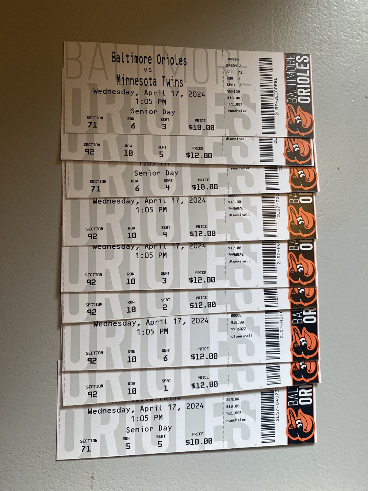 Orioles vs Twins Ticket 4/17/24 Mullins 1st Walk Off Home Run & Gunner ...