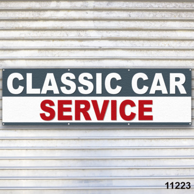 Classic Car Service Banner Sign Auto Repair Tire Dealer Service Bay ...