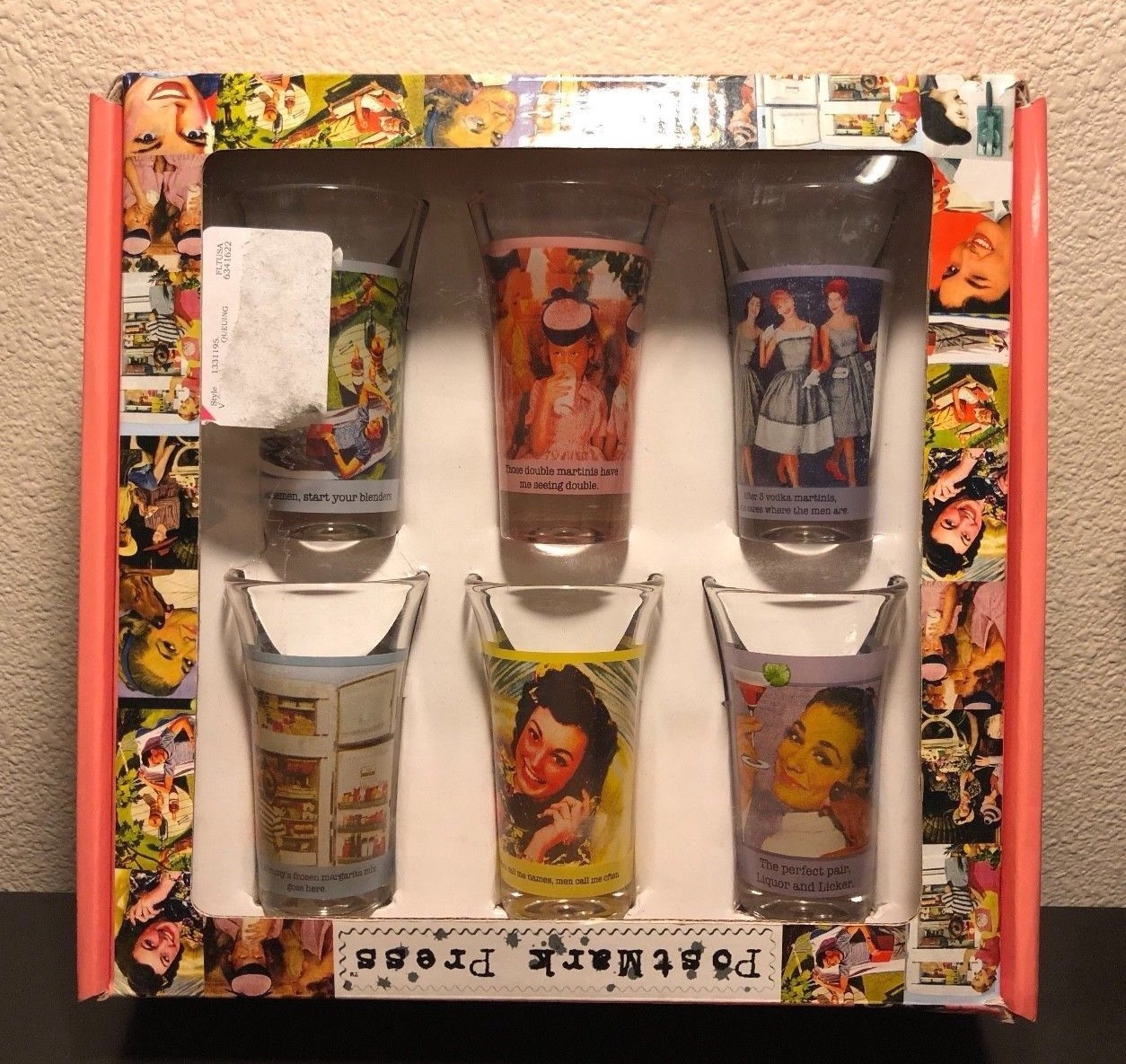 PostMark Press, Set of 6 "Retro Women" 2.3oz Shot Glasses - In Box | eBay