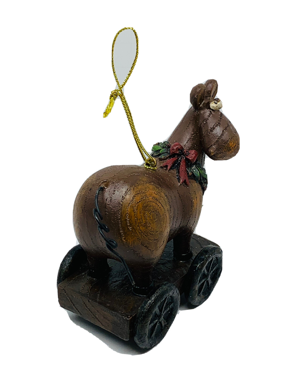 Moose Reindeer Christmas Tree Ornament On Wagon Whimsical Hunter Cabin ...