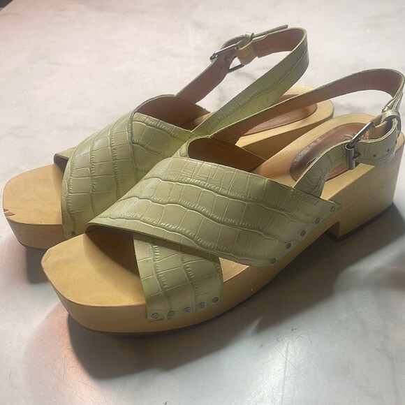 Madewell Farrah Croc Embossed Leather Slingback Clog … - Gem