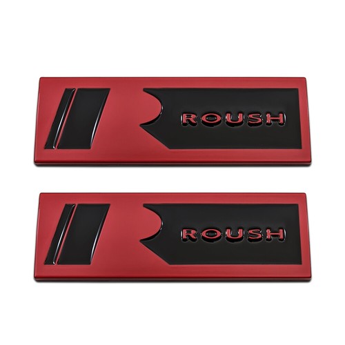 2x Red & Black Metal Roush Car Emblem SUV Fender Trunk Turbo Sport Logo ...