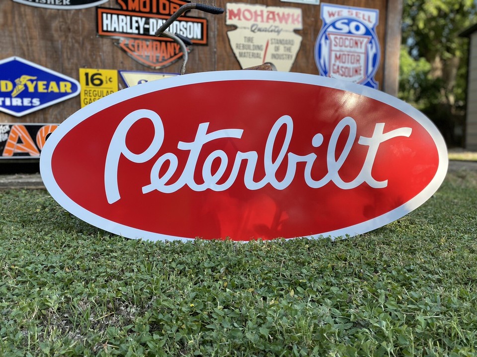 Antique Vintage Old Style Peterbilt Semi Truck Sign | eBay