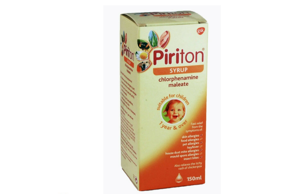 2 x Piriton Syrup - 150ml - Relieves Skin Food Pet House Allergies and ...
