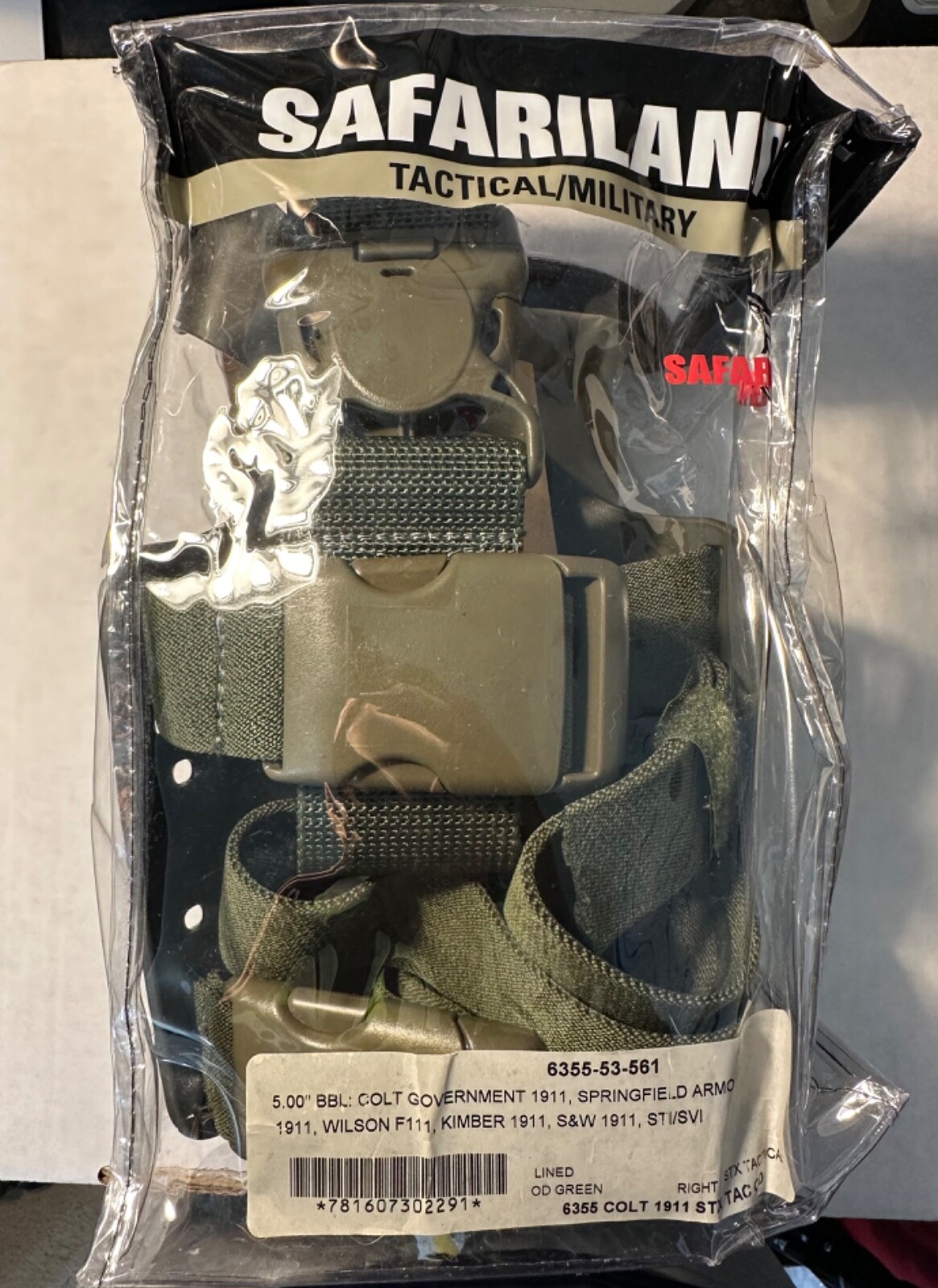 Safariland 6355 ALS Tactical Holster for 1911 5" RH Draw ODG Double Leg ...