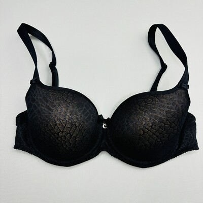 Chantelle Bra 32C Underwire Black Lightly Lined Cup Adjustable Strap ...