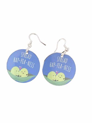 Cute Pun earrings- Dangle Drop- Spread The Hapeaness - Inspirational ...