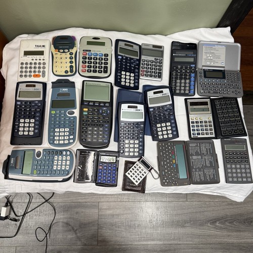 Vintage Calculator Lot Of 18 Casio Texas Instruments -Sharp -Talking ...