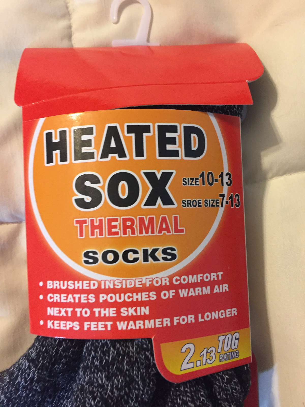 NEW HEATED SOX THERMAL SOCKS BLACK 2.13 TOG RATING SIZE 10-13 | eBay