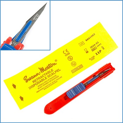 Swann Morton No.11P Retractable Sterile Safety Scalpel Small Disposable ...
