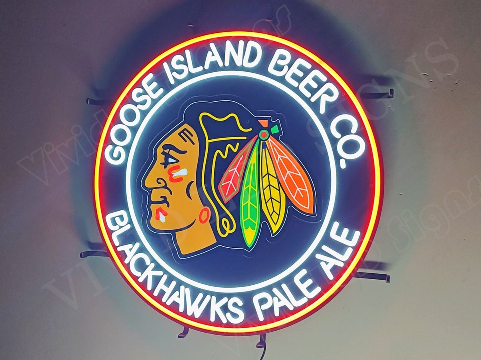 Chicago Blackhawks Chicago Pale Ale 24"x24" Vivid LED Neon Sign Lamp ...