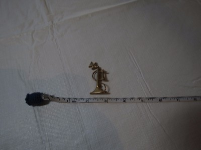 Telephone stick pin gold tone lapel hat vintage phone 2 in brooch old ...