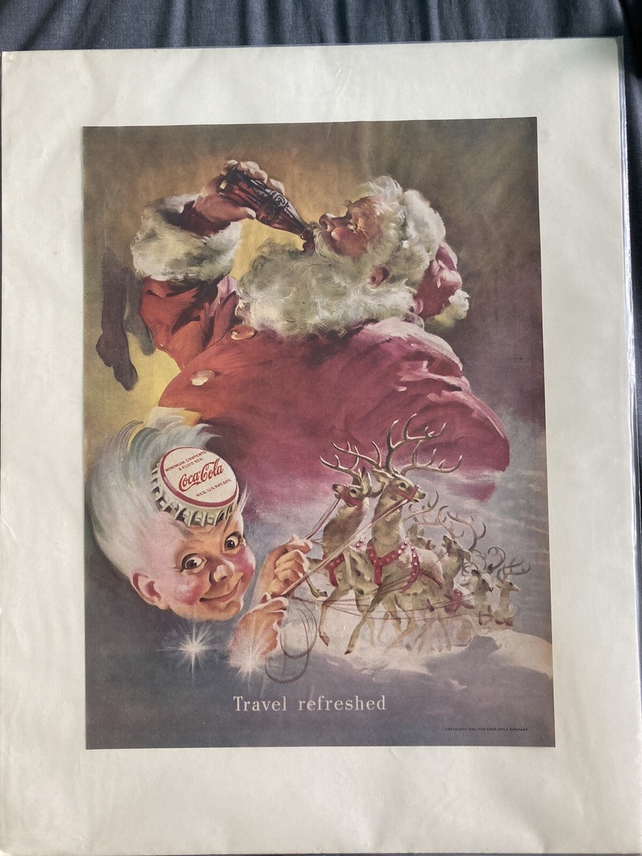 Vintage Santa Cola 1938 Coca Cola Christmas Santa Claus Vintage Ad