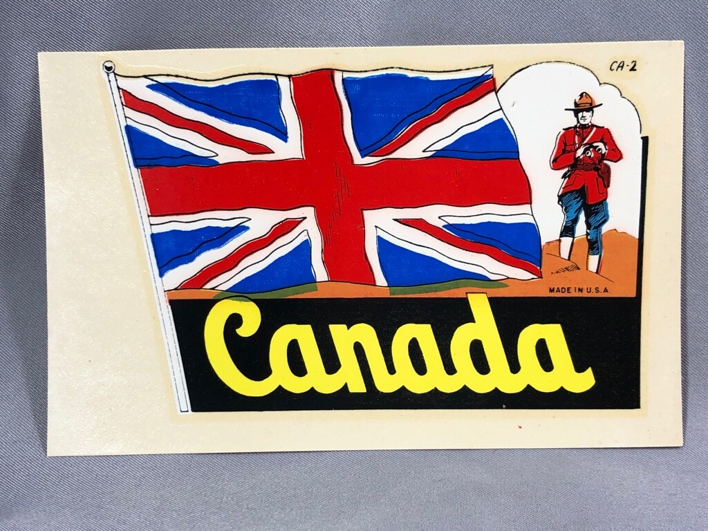 Vintage CANADA Canadian MOUNTIE & FLAG Window DECAL Travel Souvenir | eBay