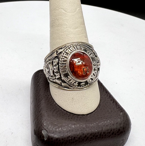 10k White Gold 1967 Class Ring The University Of Texas Austin Size 12. ...
