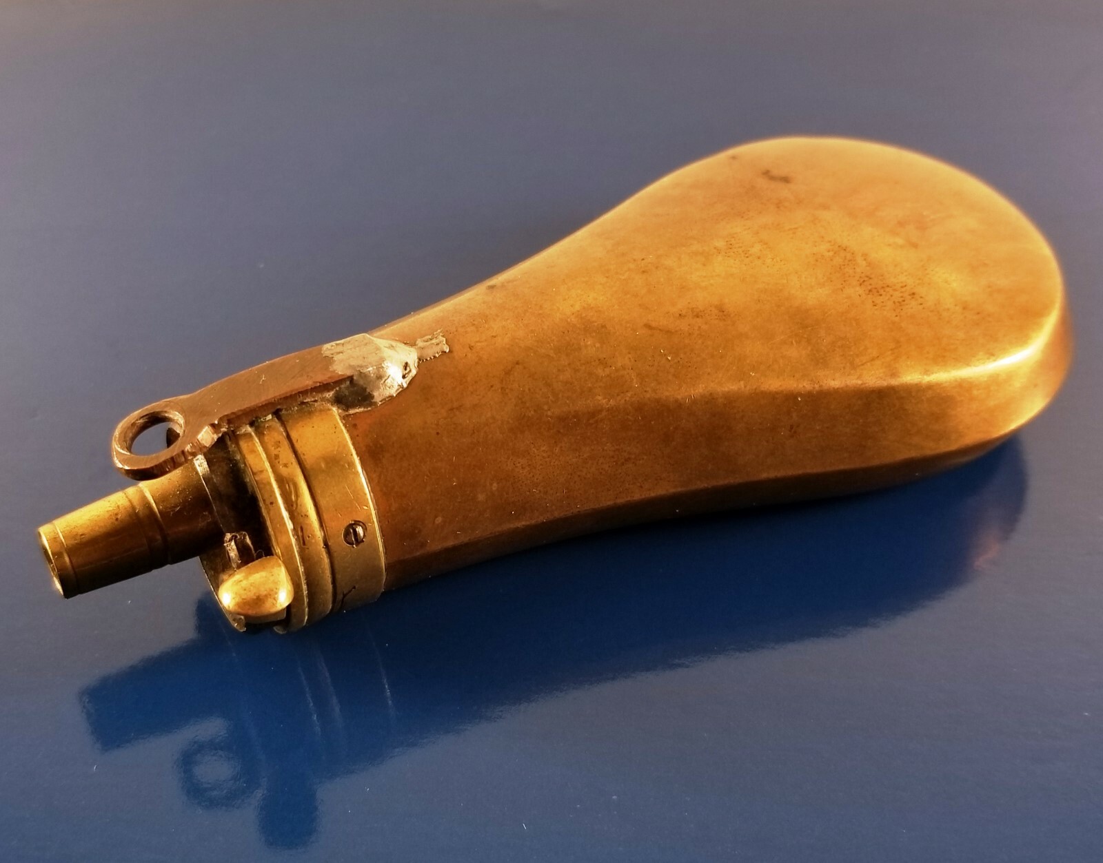 Vintage Heavy Brass Copper Powder Horn 120 mm x 52 mm x 25 mm | eBay