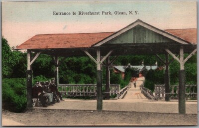 1910s OLEAN, New York Postcard "Entrance to Riverhurst Park" Hand ...