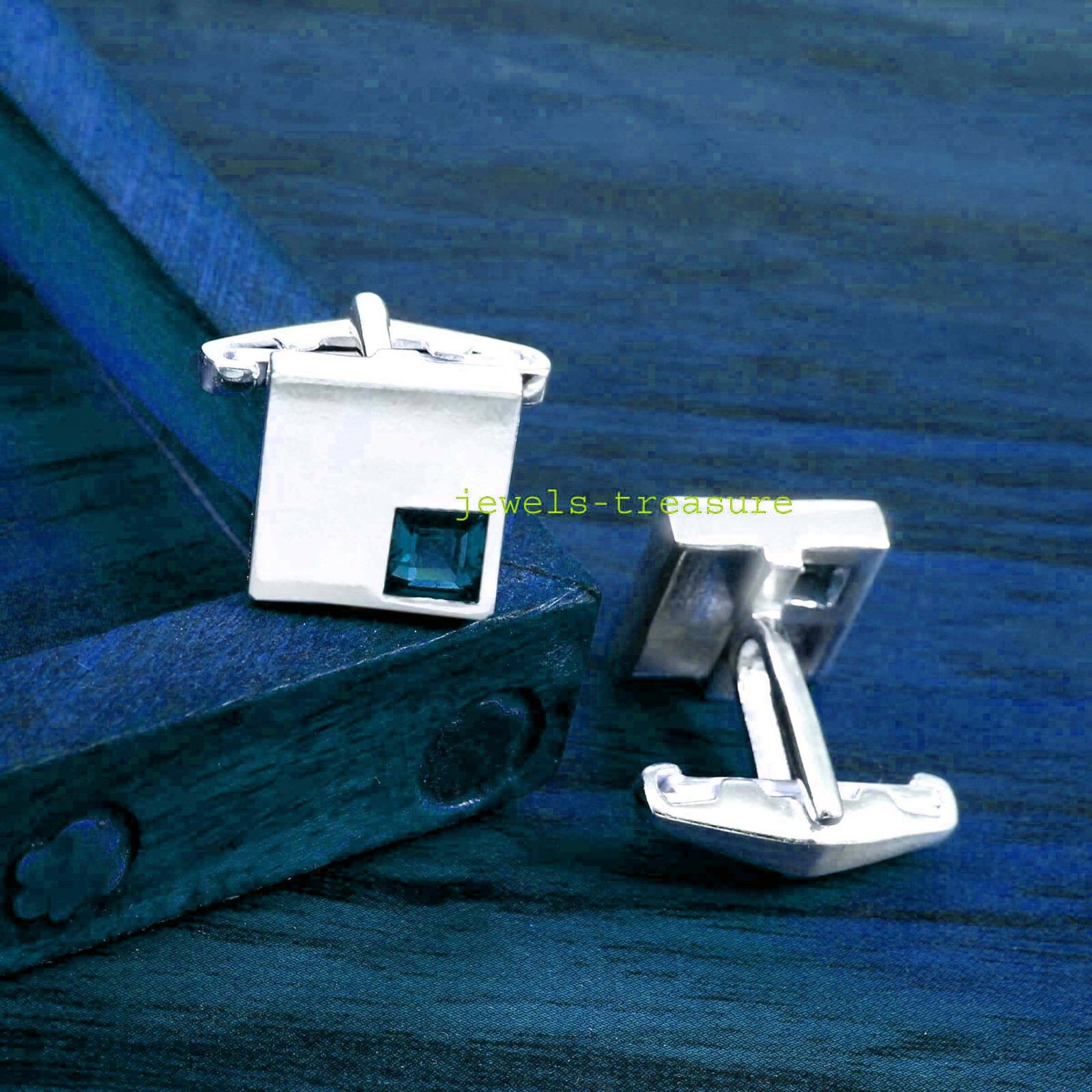 Natural London Blue topaz Gemstone 925 Sterling silver Cufflinks for Men's #651 | eBay