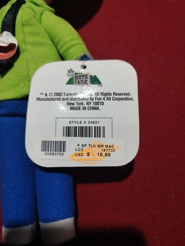 South Park Mr Mackey Mmm-kay Talking 12" Plush 2002 New NWT NOS WORKING ...