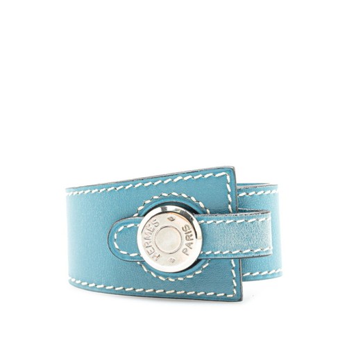 Hermes Hermès Serie Dalvie Bracelet in Blue Jean Box Calf Leather ...