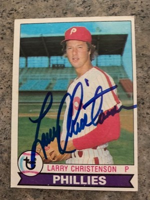 LARRY CHRISTENSON PHILADELPHIA PHILLIES SIGNED 79 TOPPS ONE CENT FREE ...
