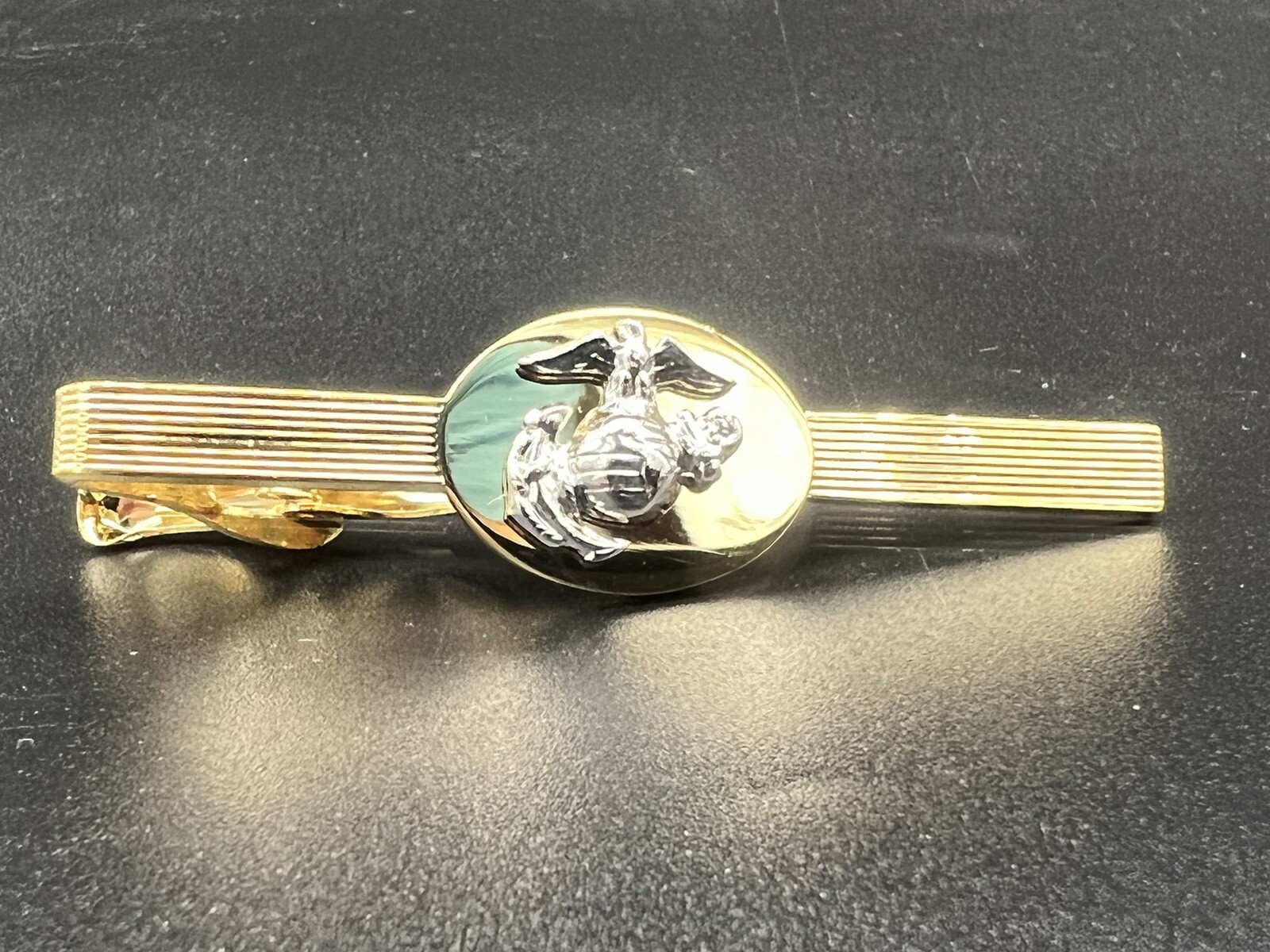 USMC Marine Corps Officer 2.5" Anodized Tie Clasp Tie Bar Eagle Globe ...