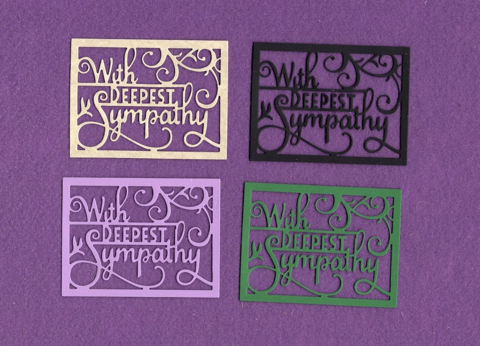 WITH DEEPEST SYMPATHY die cuts scrapbook cards | eBay