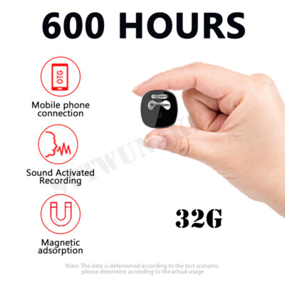 600 hours recording Mini voice activated recorder hidden spy listening ...