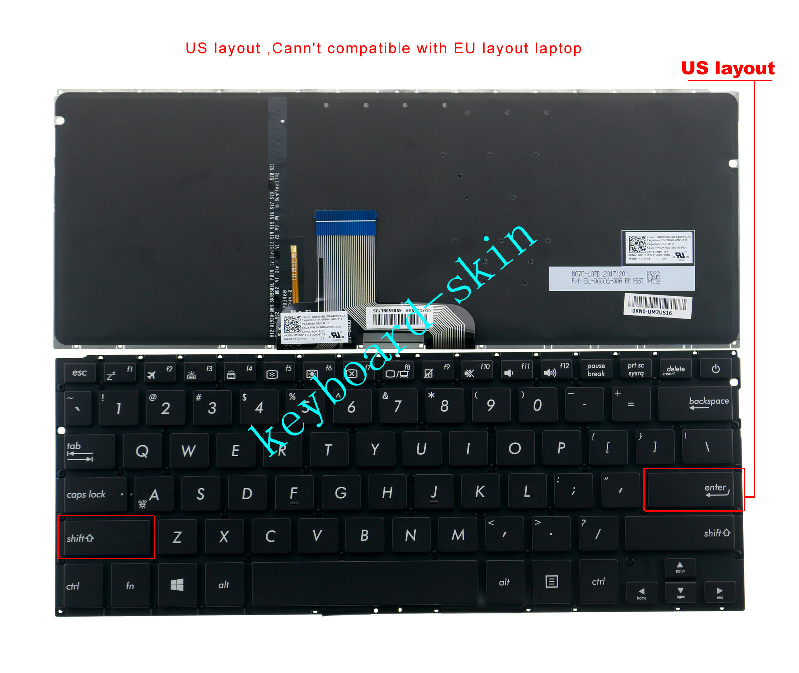 New for Asus UX310 UX310UA UX310UQ RX310 U4000U laptop Keyboard US ...