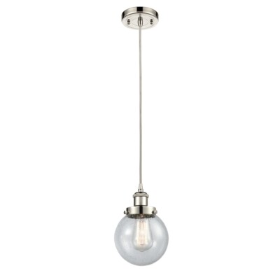 Innovations B Beacon LED Mini Pendant, PN Seedy/Sphere - 916-1P-PN-G204 ...