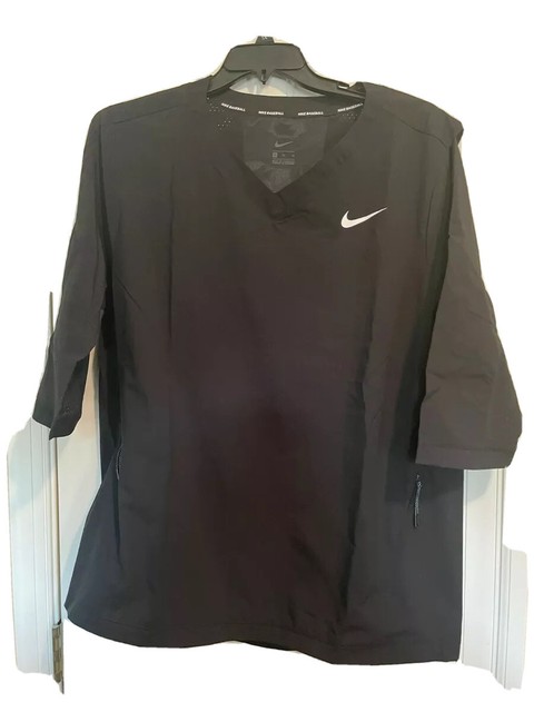 Nike Baseball Batting Cage Jacket 3/4 Sleeve Black B897383 010 Size M ...