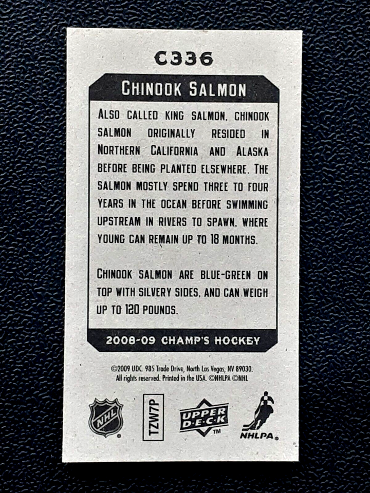 CHINOOK SALMON 2008-09 UPPER DECK CHAMP'S MINI 08-09 NO C336 55555 | eBay