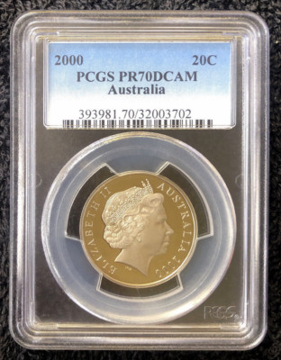 2000 Australia Twenty Cent 20c Proof Coin **PCGS PR70DCAM** (32003702 ...