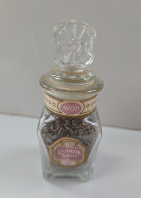 Vintage Avon Lavender Sachet Glass Bottle Full Apothecary Stopper | eBay