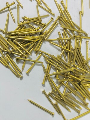 Solid brass panel pins Nails, Brads, Escutcheon Pins 20 25mm G19 3oz ...