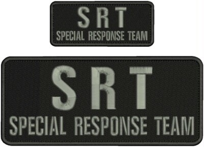 SRT SPECIALRESPONSE TEAM PATCH 4X10 & 2X5 HOOK ON BACK BLACK/GREY | eBay