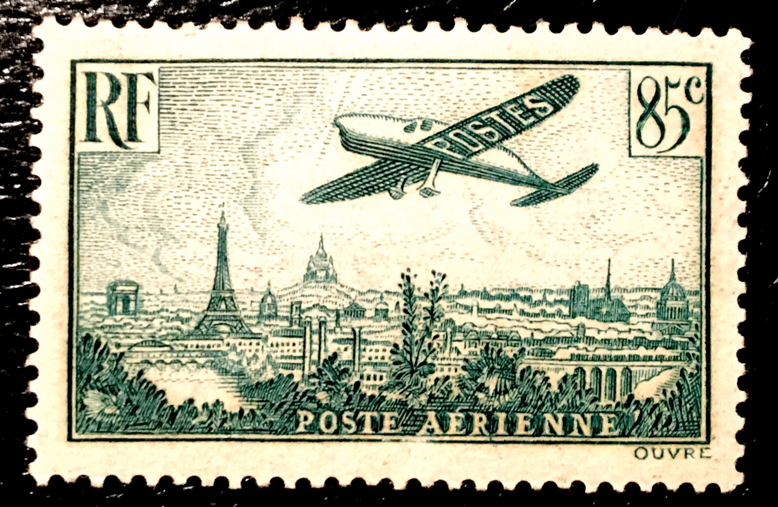 1936 Airplane over Paris 85c Mint Airmail Stamp Aviation | eBay