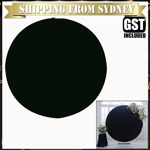 Pure Black Circle Round Backdrop Cover Wedding Photocall Boda Custom ...