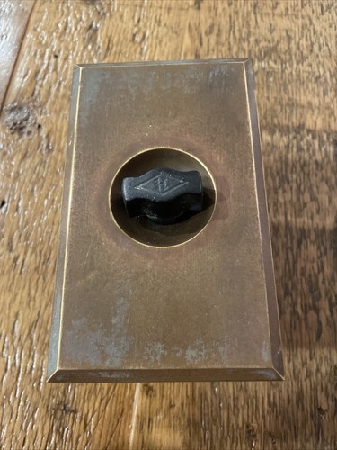 HUBBELL Antique EARLY Turn Snap Switch Brass On/Off VTG Arts & Crafts ...