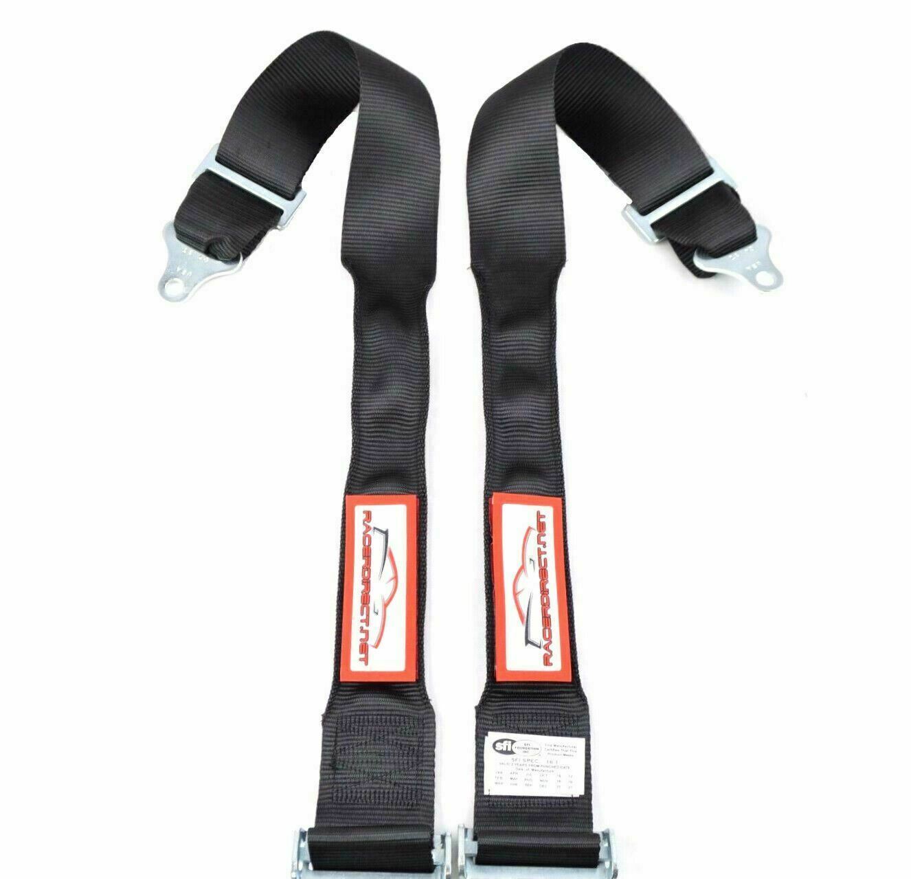 UNIVERSAL HANS 3" RACE HARNESS SFI 16.1 ROLL BAR MOUNT 5 POINT LATCH ...