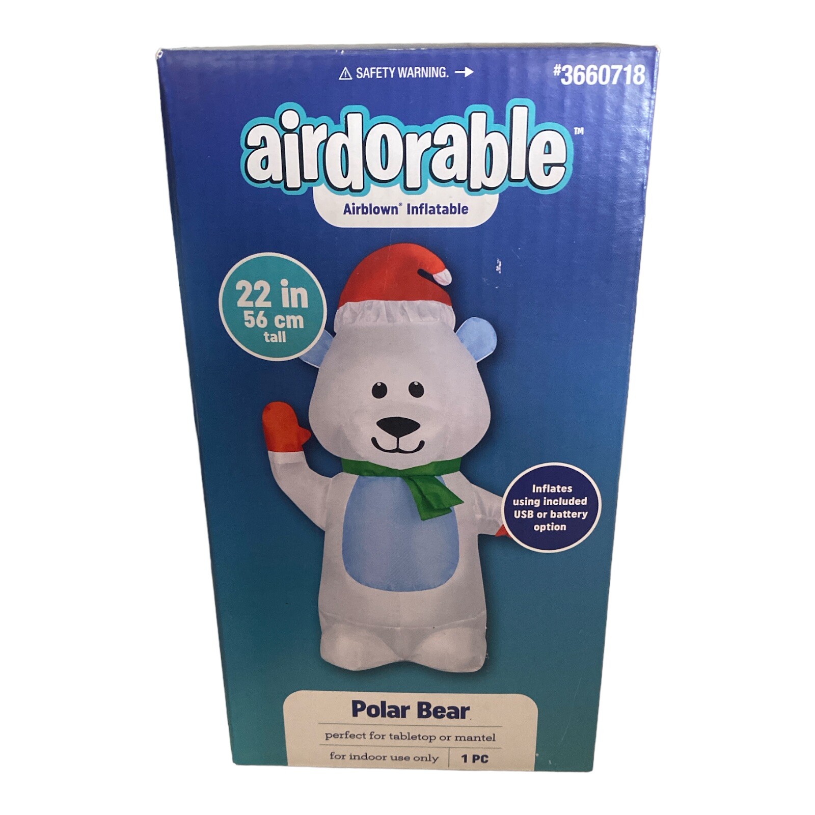 Gemmy Airdorable Airblown Inflatable Polar Bear 22" 3660718 for sale ...