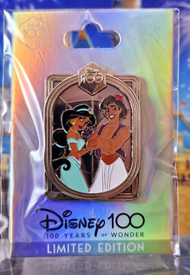 Disney DEC Pin - Celebrating 100 Years - Aladdin & Jasmine - LE400 | eBay