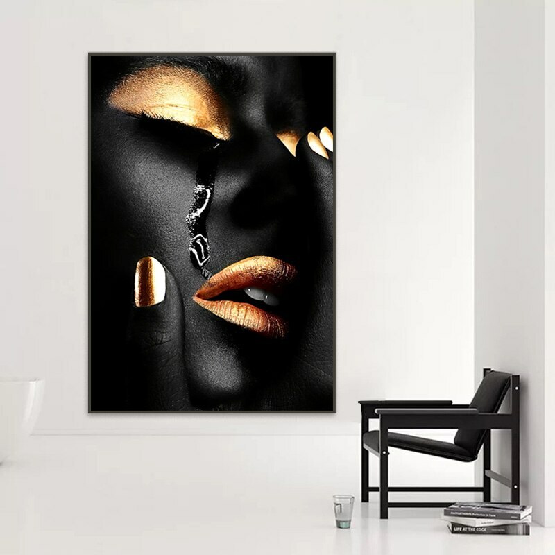 Black Woman Crying Painting