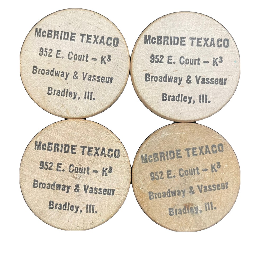 Texaco Wooden Buffalo Nickel Lot 4 McBride 952 Court Broadway Vasseur ...