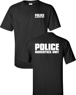 POLICE Narcotics Unit Law Enforcement Drugs Front & Back Men's Tee ...