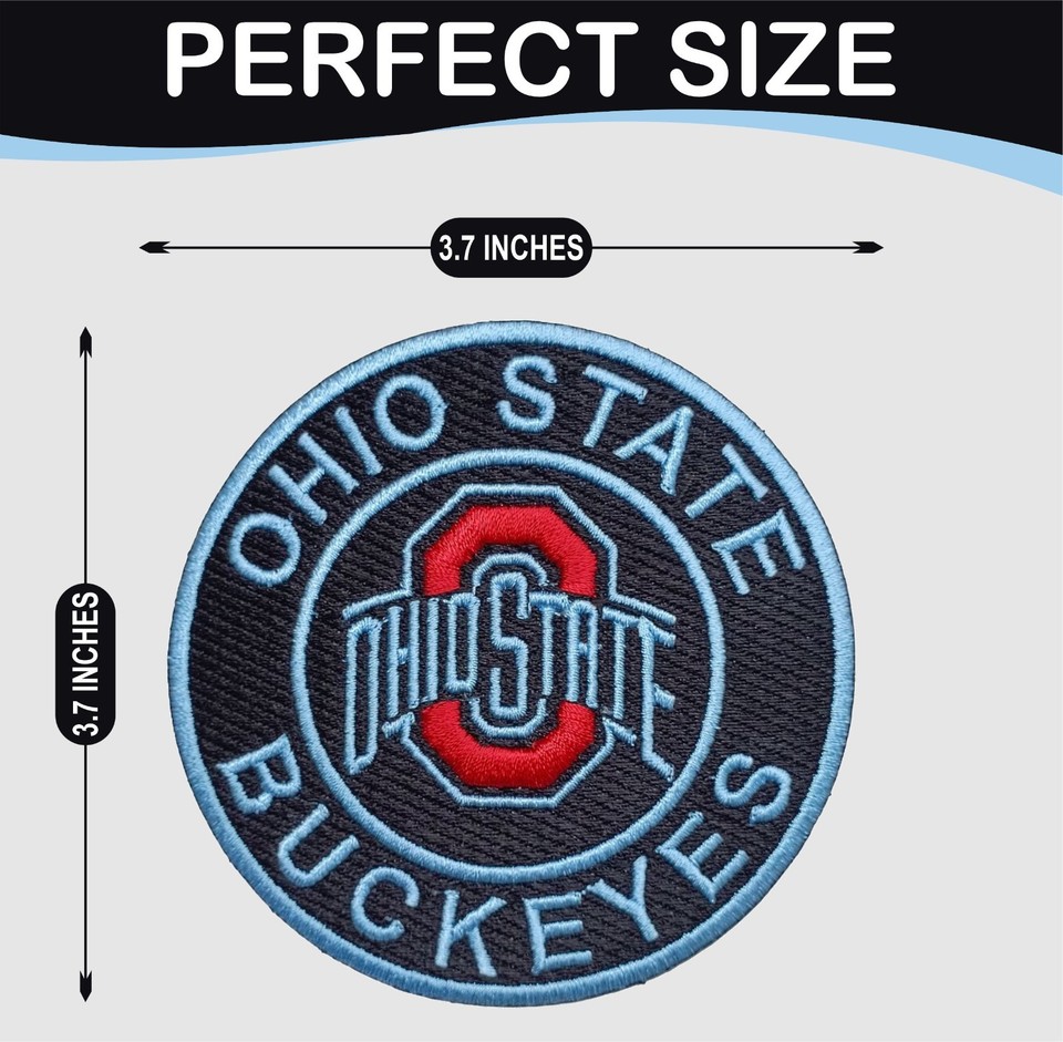 Pack Of 2 Ohio State Buckeyes Logo Iron On Patch-Sew Patch-Embroidered ...
