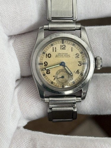 Rare Vintage German Rolex Stossicher Oyster Junior Sport WW2 Military ...