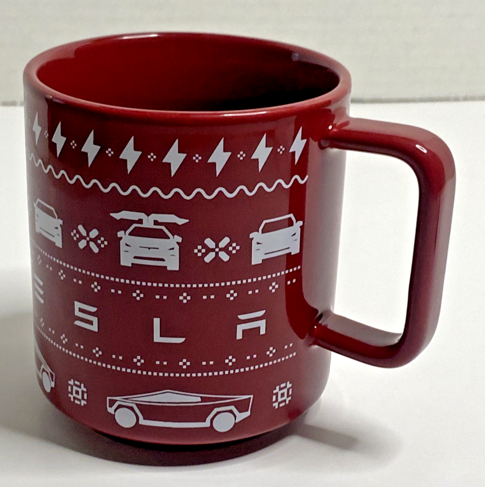 Tesla Coffee Mug Limited Edition Christmas Red White Elon Musk Doge | eBay