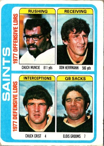 1978 Topps Chuck Muncie/Don Herrmann/Chuck Crist/Elois Grooms Football ...
