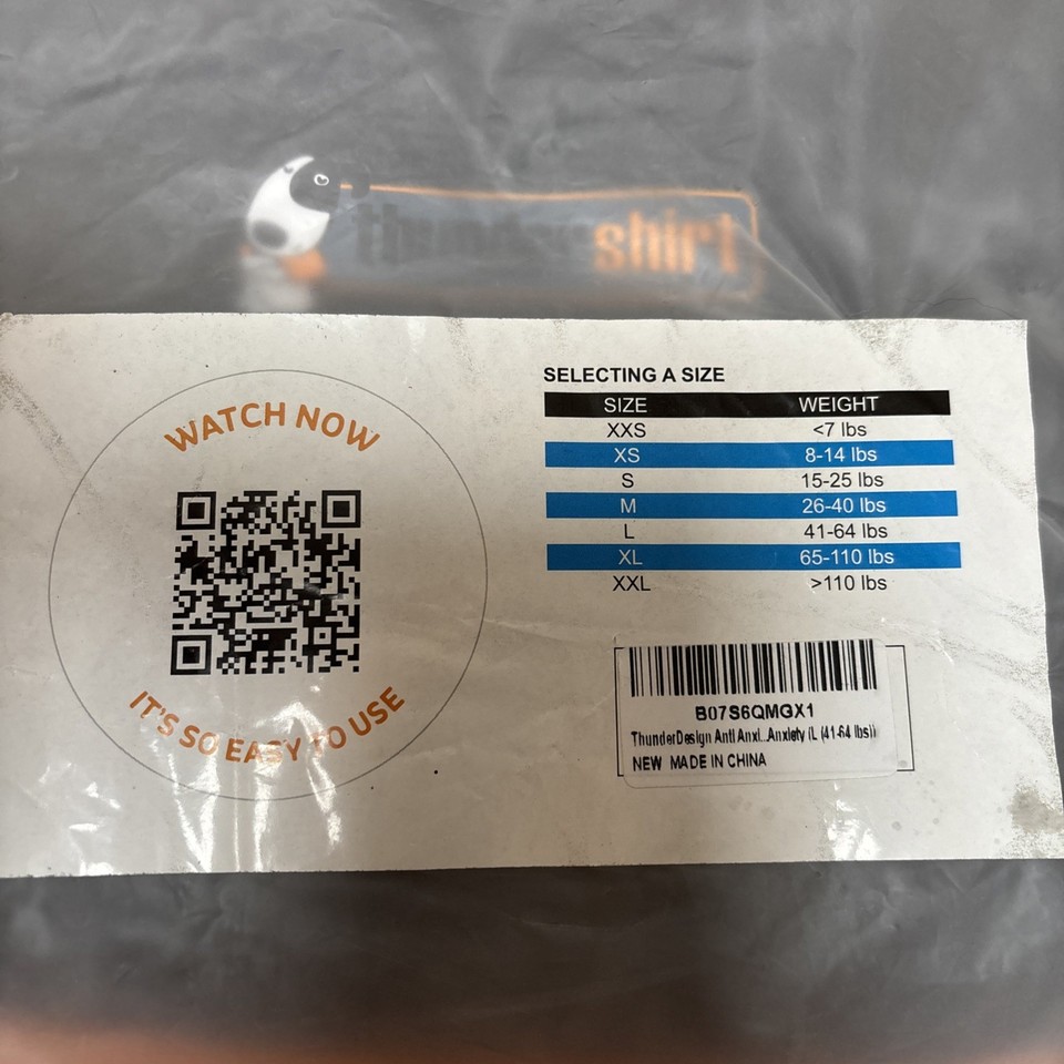 Thundershirt 41 - 64lbs Dog Large Anxiety Jacket - Solid Gray | eBay